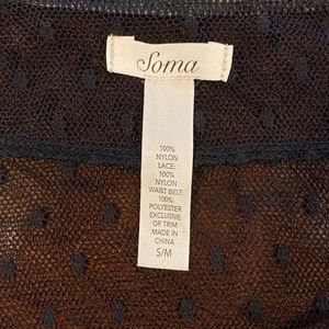 Soma | Intimates & Sleepwear | Soma Mesh Tulle Lace Robe W Tie Black ...